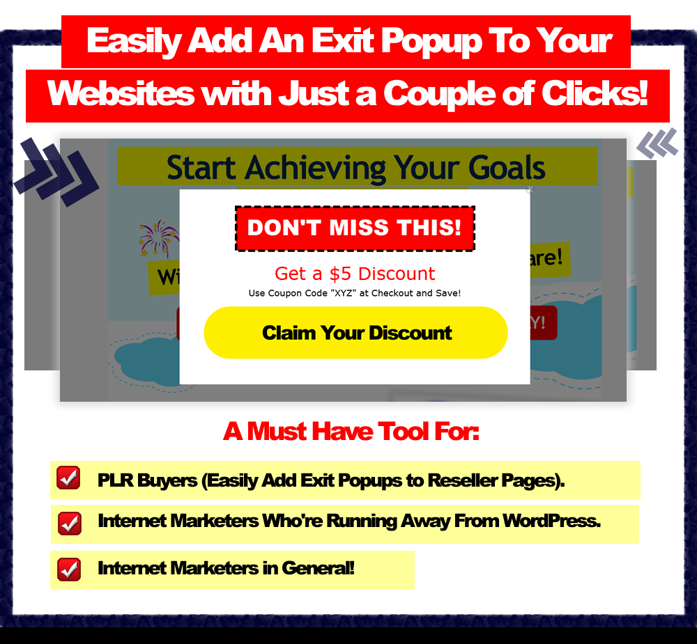 Instant Exit Popups Software Resell Rights